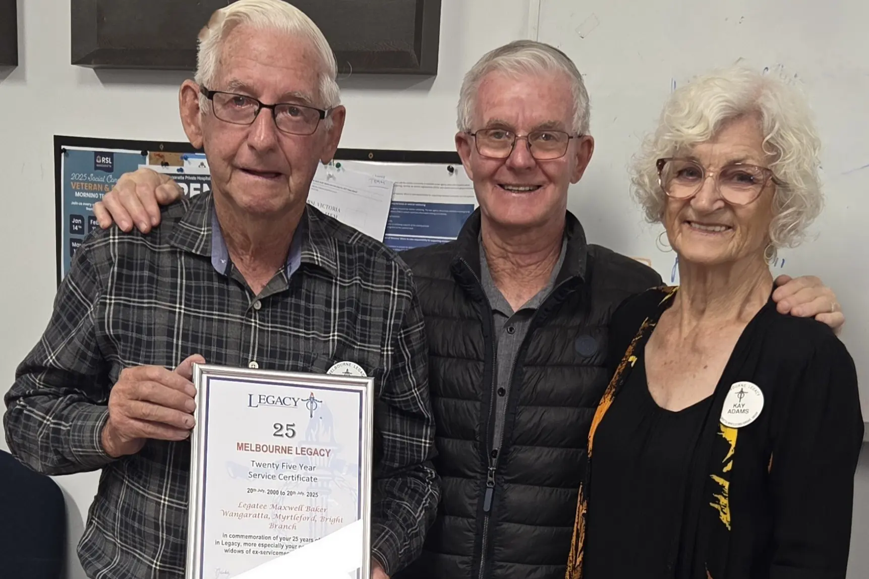 Moyhu's Max Baker recognised for long service to Legacy