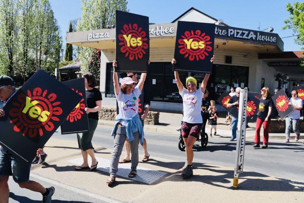 Yes walk draws crowd through Bright